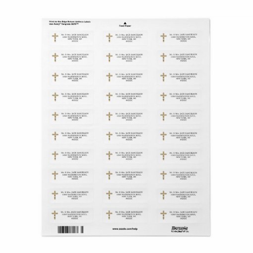 Elegant Gold Cross Religious Christian Catholic Label | Zazzle