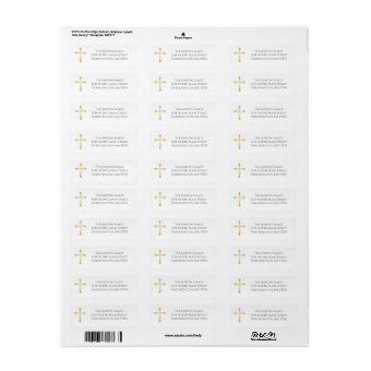 Elegant Gold Cross Return Address Label | Zazzle
