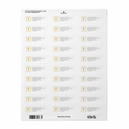 Elegant Gold Cross Return Address Label | Zazzle