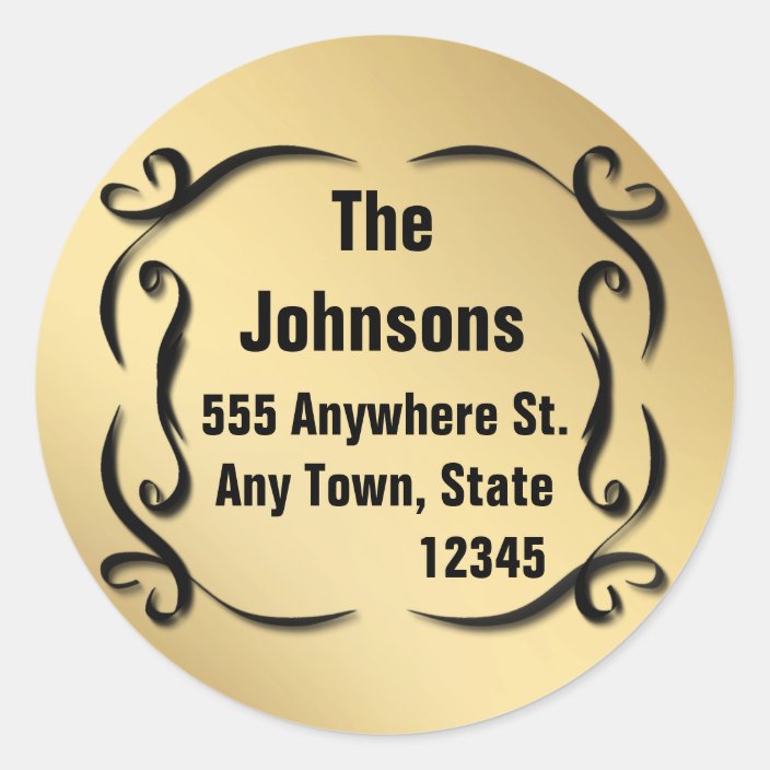 Elegant Gold Custom Address Seal Stickers | Zazzle.com
