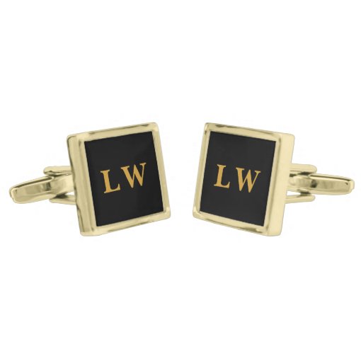 Elegant Gold Custom Initials Personalized Cufflinks | Zazzle