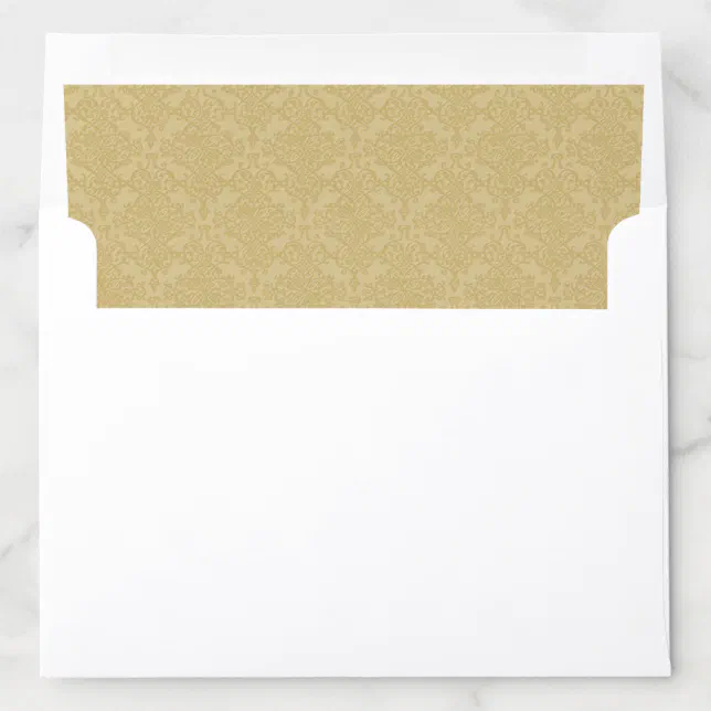 Elegant Gold Damask Envelope Liner | Zazzle
