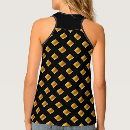 Elegant Gold Diamond Pattern Tank Top | Zazzle