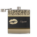 Elegant Gold Diamonds-Glittery Lip-Personalized Hip Flask | Zazzle