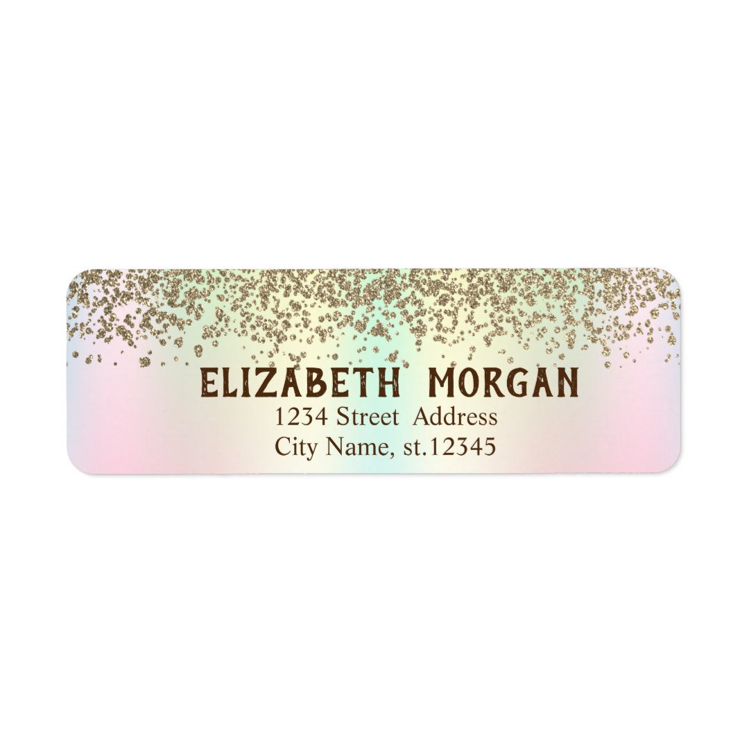 Elegant Gold Diamonds Holographic Label | Zazzle