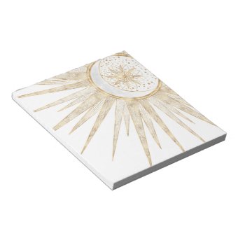 Elegant Gold Doodles Sun Moon Mandala Design Notepad | Zazzle