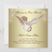 Elegant Gold Dove In Loving Memory Memorial Invitation | Zazzle