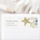 ELEGANT GOLD DUSKY BLUE BEACHY STARFISH ADDRESS LABEL | Zazzle