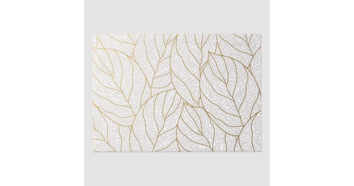 Elegant gold earthy leaf delight tissue paper | Zazzle