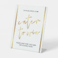 Elegant Gold Effect Business Raffle Enter to Win Pedestal Sign | Zazzle