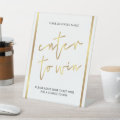 Elegant Gold Effect Business Raffle Enter to Win Pedestal Sign | Zazzle