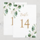 Elegant Gold Eucalyptus Greenery 5x7 Table Numbers | Zazzle