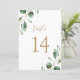Elegant Gold Eucalyptus Greenery 5x7 Table Numbers | Zazzle