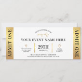 Elegant Gold Event Ticket Business Logo Admit One Invitation | Zazzle