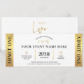 Elegant Gold Event Ticket Business Logo Admit One Invitation | Zazzle