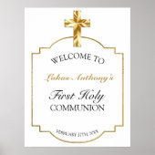 Elegant Gold First Holy Communion Welcome Sign | Zazzle