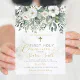 Elegant Gold First Holy Communion White Floral Invitation | Zazzle