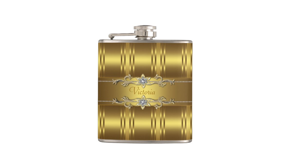 Elegant Gold Flask | Zazzle