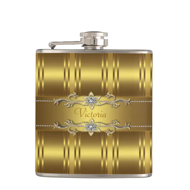 Elegant Gold Flask | Zazzle