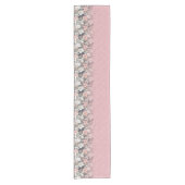 Elegant Gold floral pink Gradient Glitter Image Short Table Runner | Zazzle