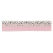 Elegant Gold floral pink Gradient Glitter Image Short Table Runner | Zazzle
