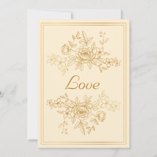 Elegant Gold Floral Wedding Invitations | Zazzle