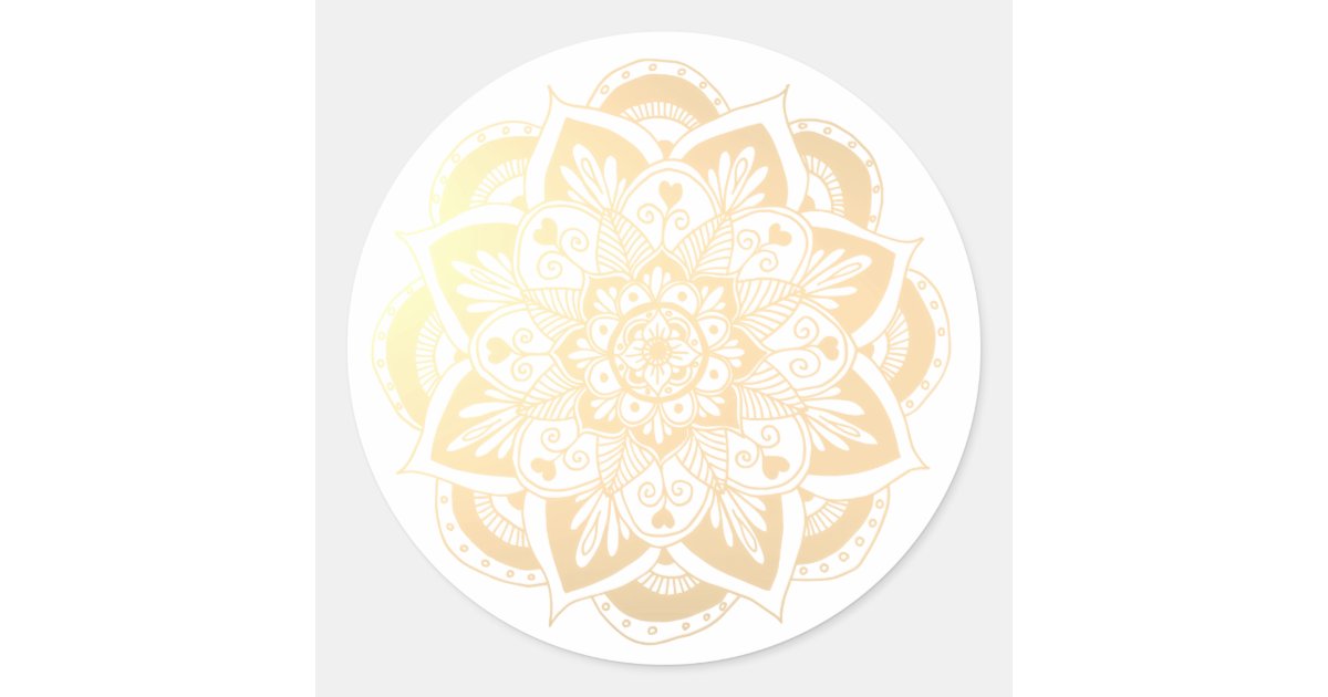Elegant Gold Flower Mandala Sticker | Zazzle