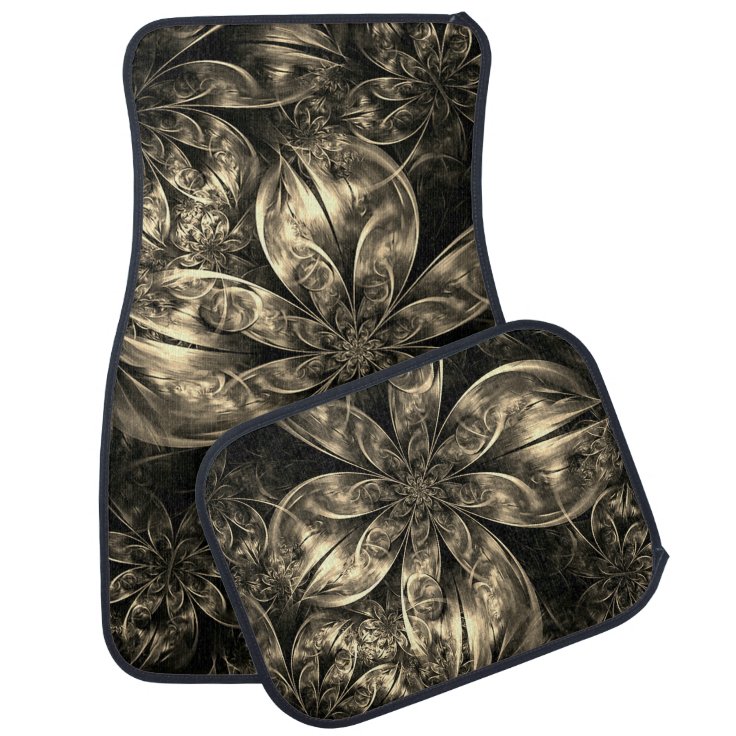 Elegant Gold Flowers Car Floor Mat | Zazzle
