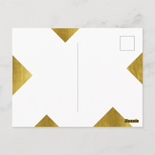 Elegant Gold Foil & 4 Photos Christmas Holiday Postcard | Zazzle