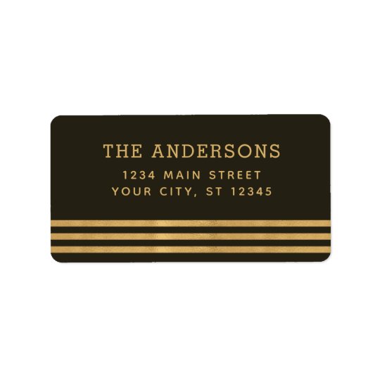 Elegant Gold Foil and Dark Brown Address Label | Zazzle.com