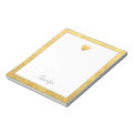 Elegant Gold Foil Border Heart Modern Script Notepad | Zazzle