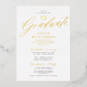 Elegant gold foil classic script photo graduation foil invitation | Zazzle