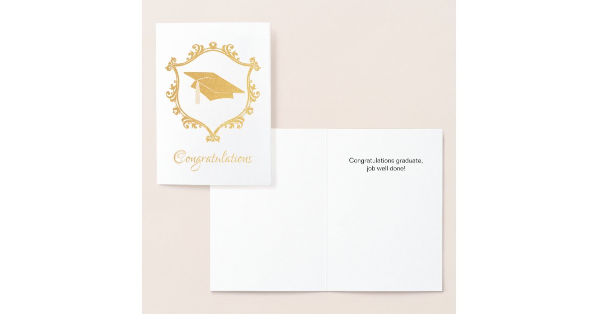 Elegant Gold Foil Graduation Congratulations Card | Zazzle