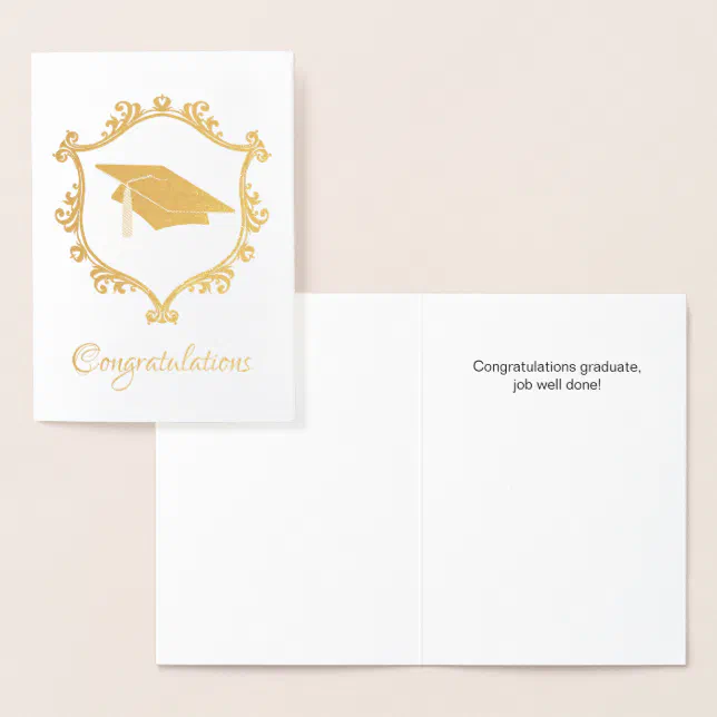 Elegant Gold Foil Graduation Congratulations Card | Zazzle