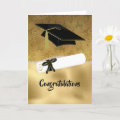 Elegant Gold Foil Like Damask Graduation Card | Zazzle