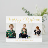 Elegant Gold Foil Merry Christmas Holiday Card | Zazzle