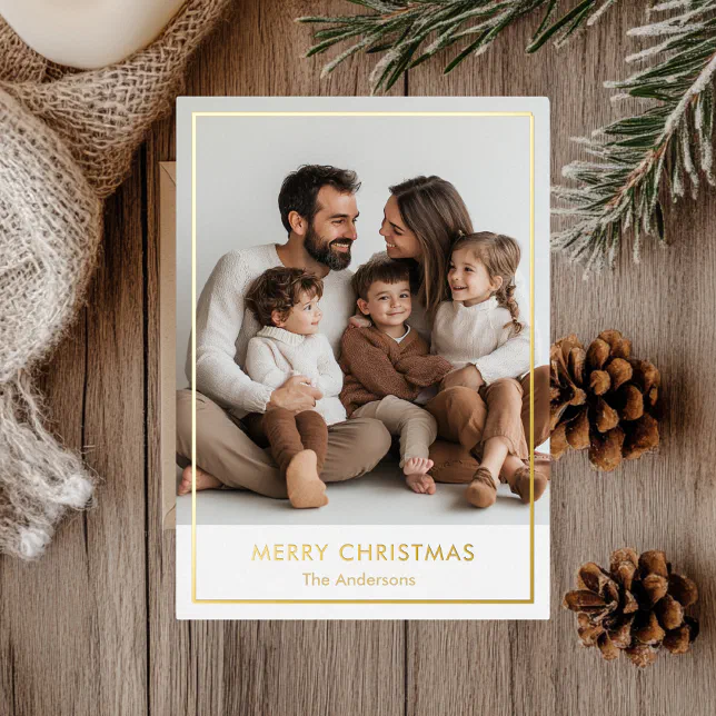 Elegant Gold Foil Merry Christmas Personalized Foil Invitation | Zazzle