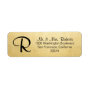 Elegant Gold Foil Monogram Letter Return Address Label | Zazzle