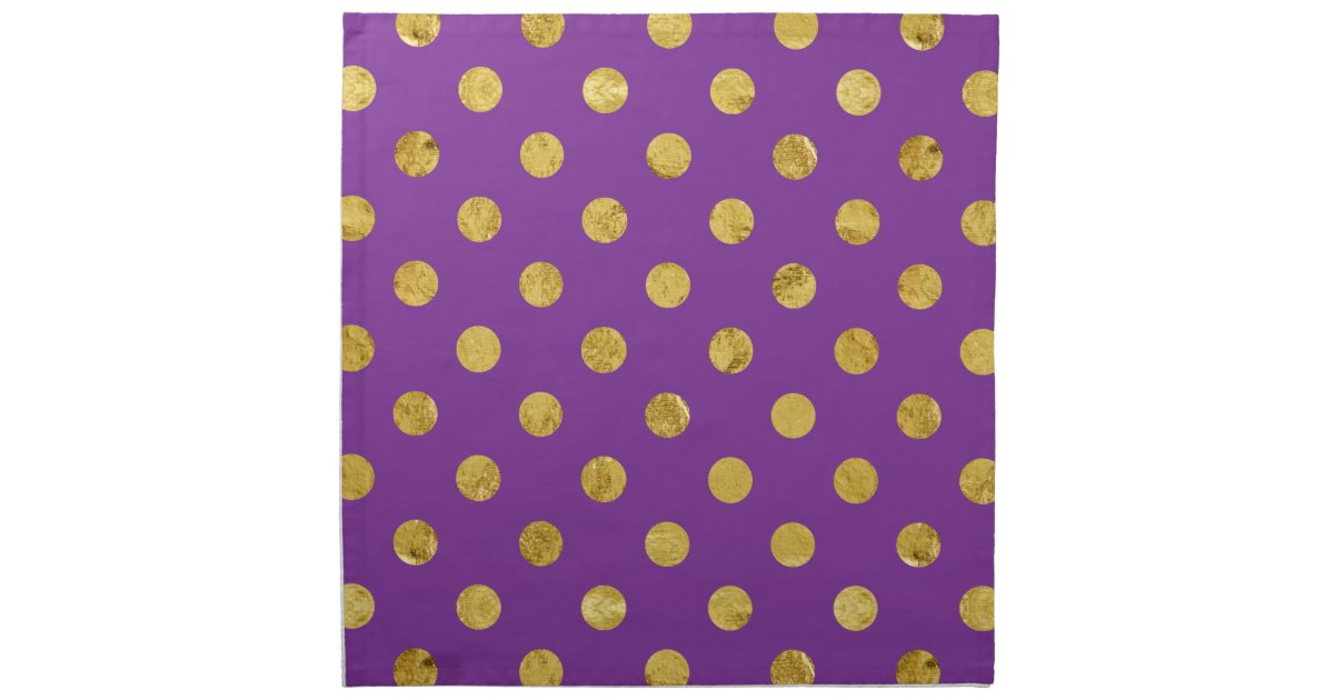 Elegant Gold Foil Polka Dot Pattern - Purple Napkin | Zazzle