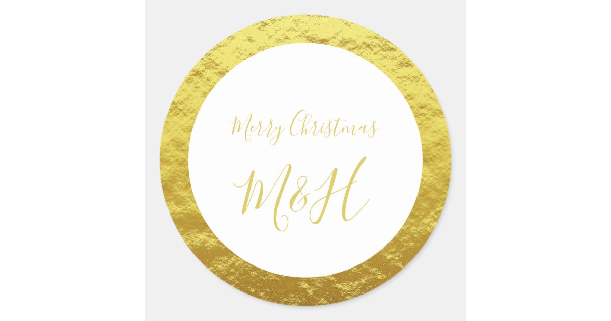 Elegant Gold Foil Print Classic Round Sticker | Zazzle