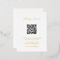 Elegant Gold Foil QR Code Wedding Enclosure Card | Zazzle