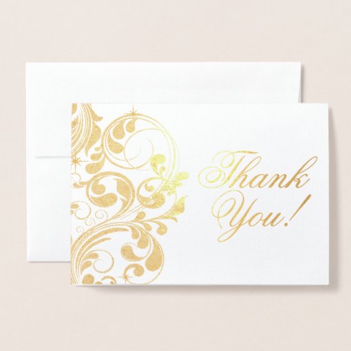 Elegant Gold Foil Thank You Card | Zazzle