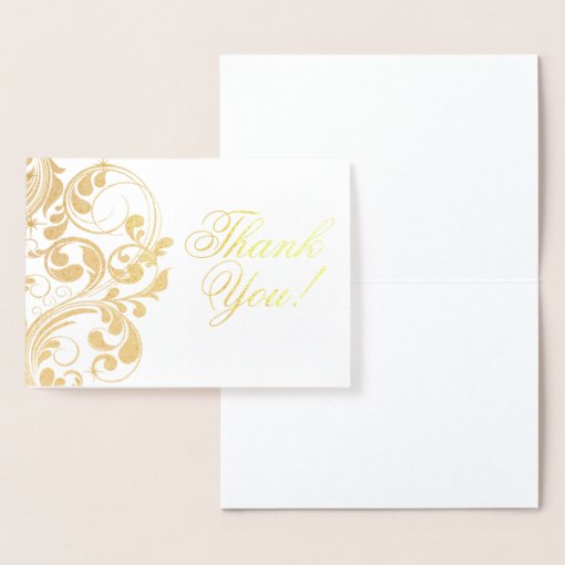 Elegant Gold Foil Thank You Card | Zazzle