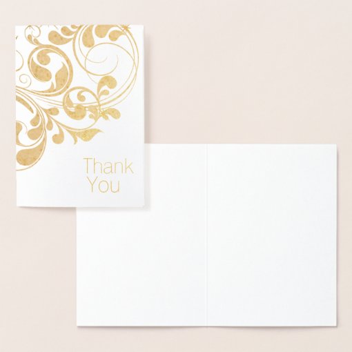 Elegant Gold Foil Thank You Card | Zazzle
