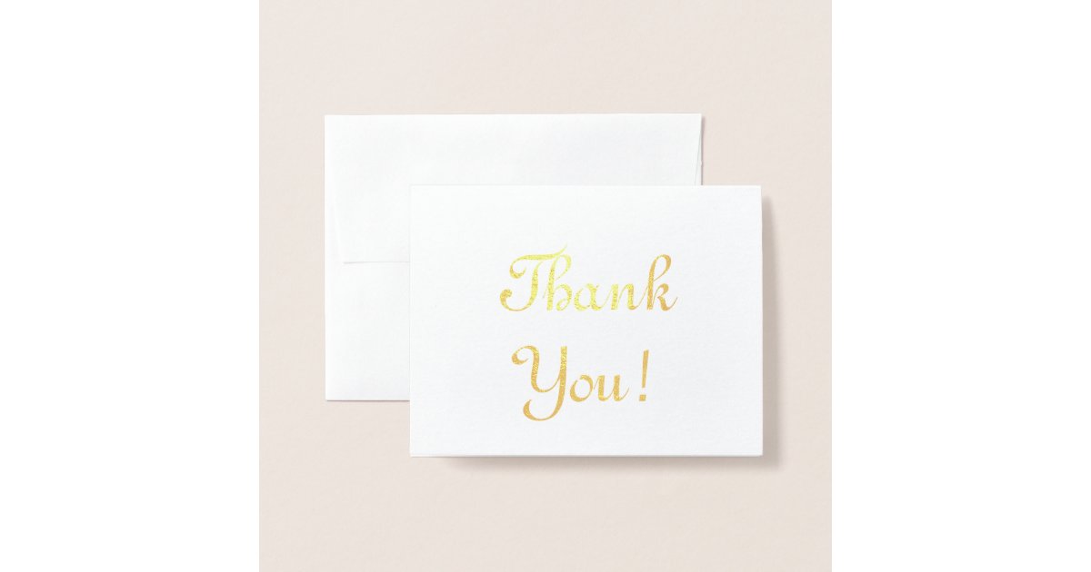Elegant Gold Foil "Thank You!" Card | Zazzle