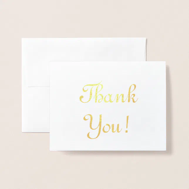 Elegant Gold Foil "Thank You!" Card | Zazzle