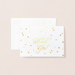 Elegant Gold Foil Thank You Notes Foil Card | Zazzle