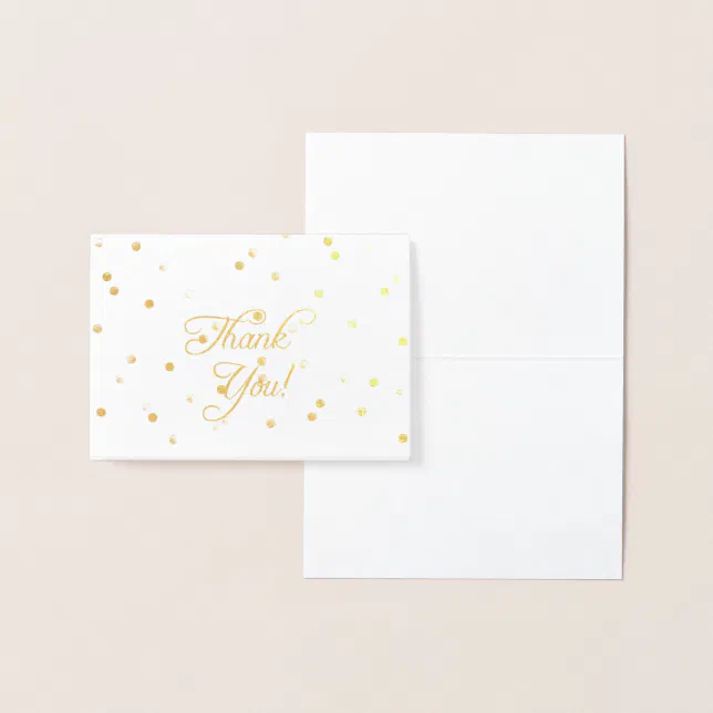 Elegant Gold Foil Thank You Notes Foil Card | Zazzle
