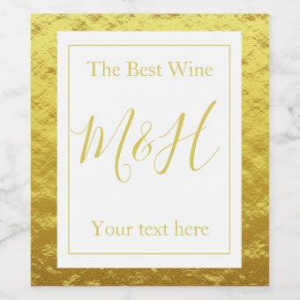 Elegant Gold Foil Wine Labels | Zazzle
