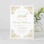 Elegant Gold Frame Birthday Party Invitation | Zazzle